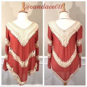 CC Boutique | Tops | Boho Crochet Tunic Top | Poshmark
